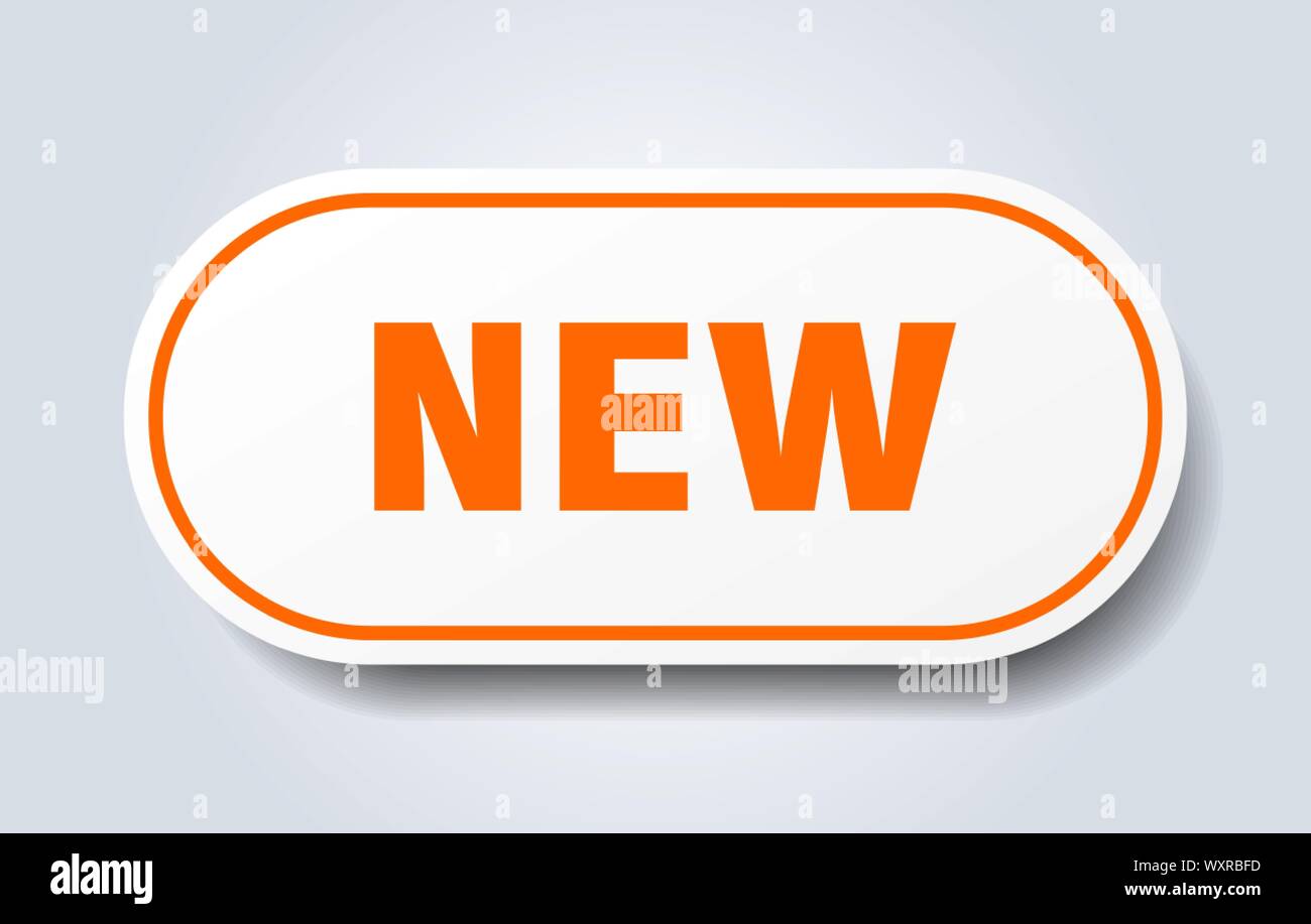 new sign. new rounded orange sticker. new Stock Vector Image & Art - Alamy