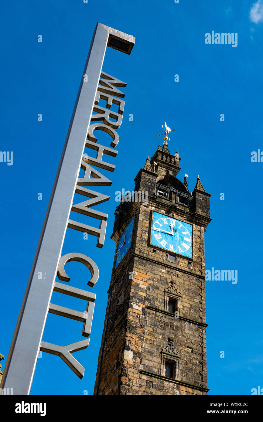 View of Merchant City Clocktower at Trongate in Glasgow, Scotland, UK ...