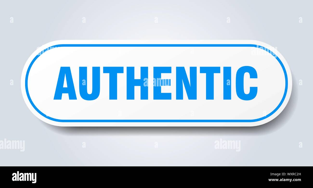 authentic sign. authentic rounded blue sticker. authentic Stock Vector ...