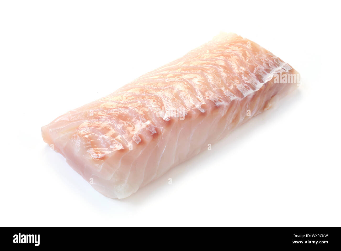 Raw Cod Fillet Isolated On White Stock Photo - Alamy