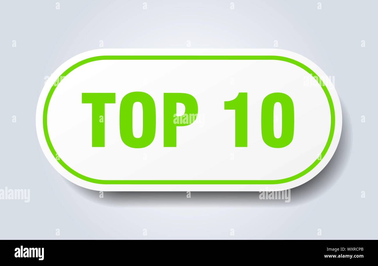 top 10 sign. top 10 rounded green sticker. top 10 Stock Vector Image ...