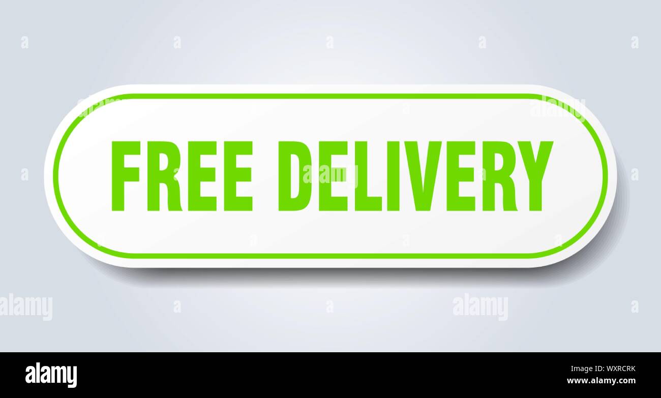 free delivery sign. free delivery rounded green sticker. free delivery ...