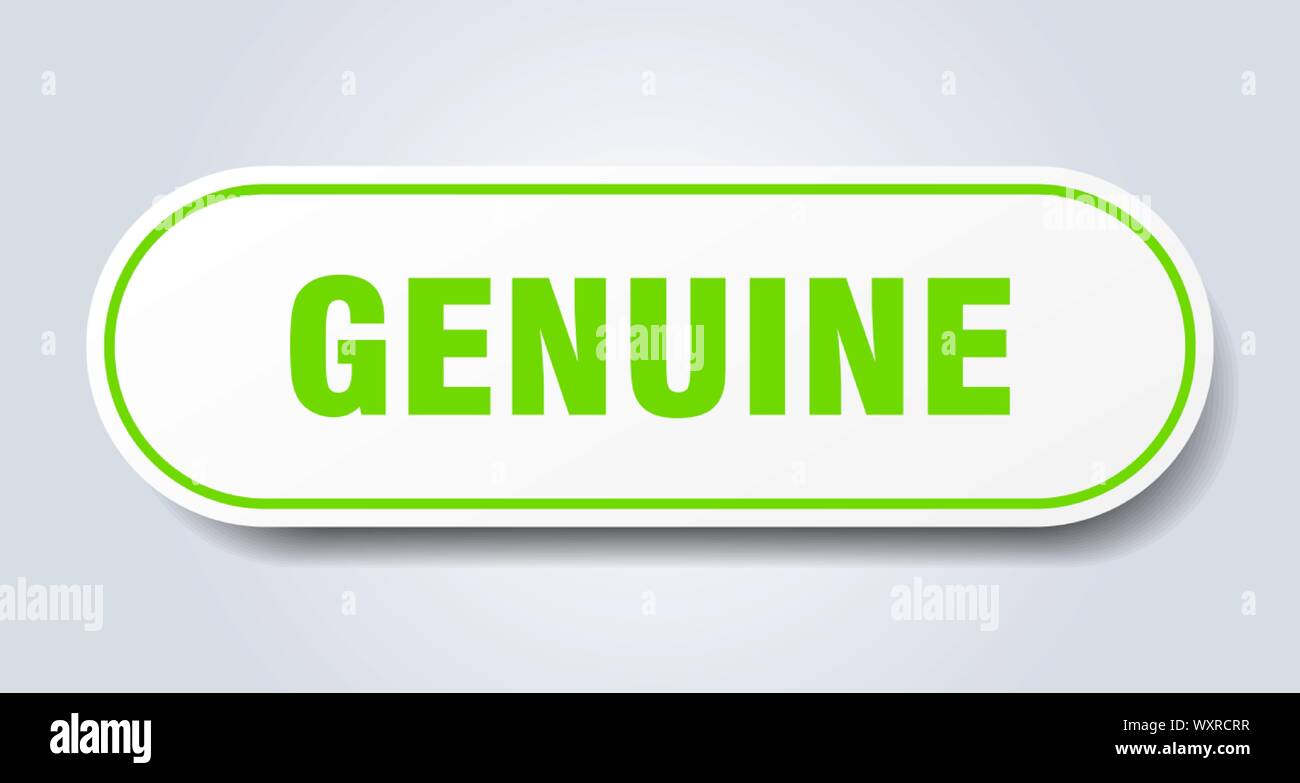 genuine sign. genuine rounded green sticker. genuine Stock Vector Image ...