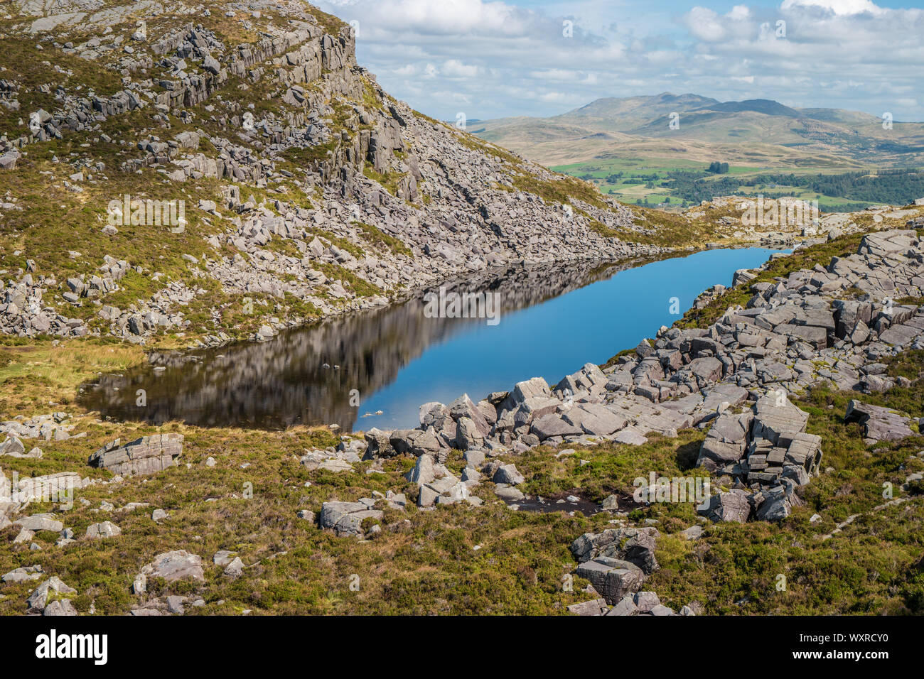 Walk from Llyn Bychan, Roman Steps and Llyn Du to Rhinog Fawr Stock ...