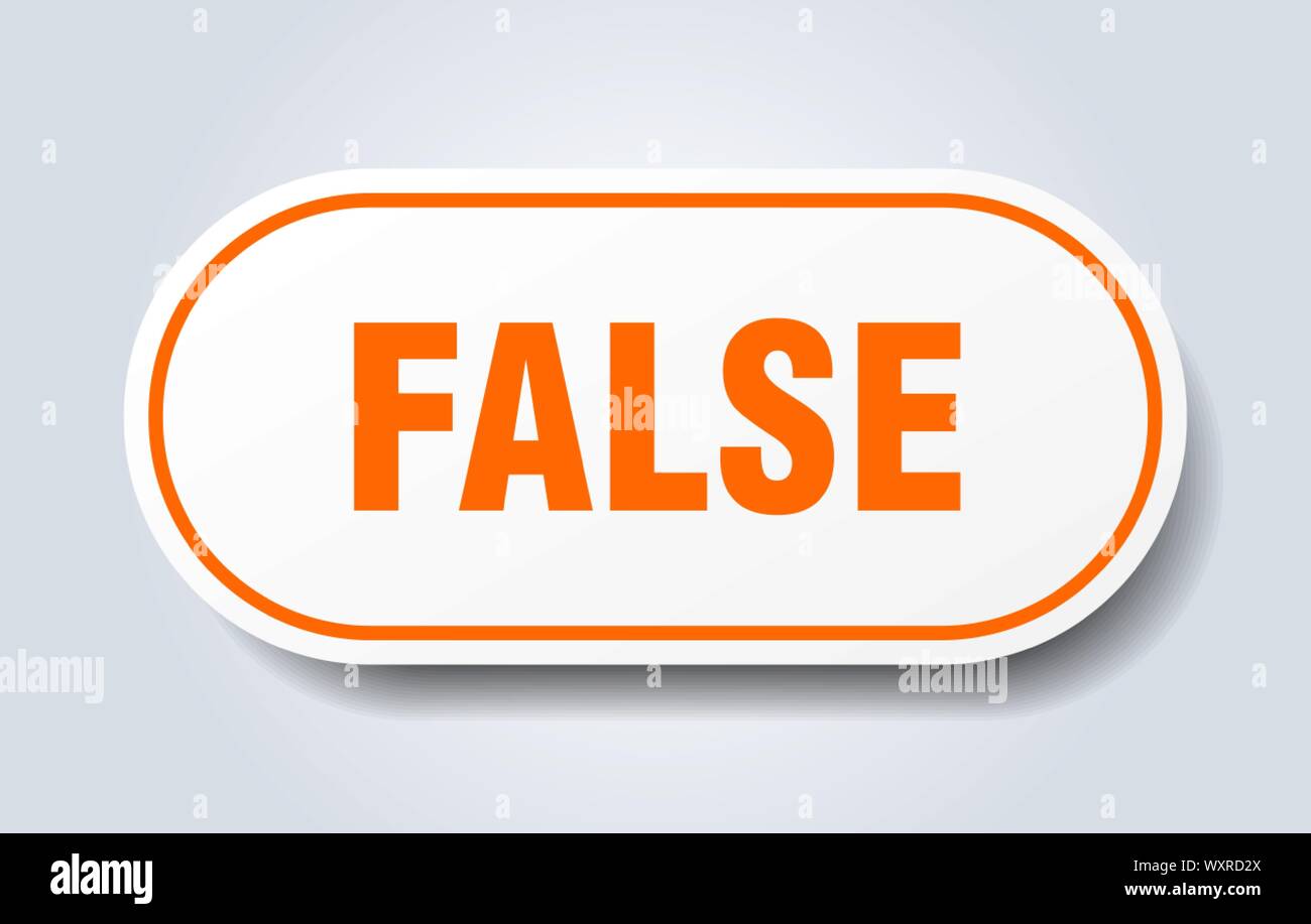 false sign. false rounded orange sticker. false Stock Vector Image ...