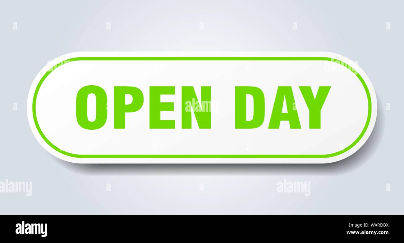 open day sign. open day rounded green sticker. open day Stock Vector ...
