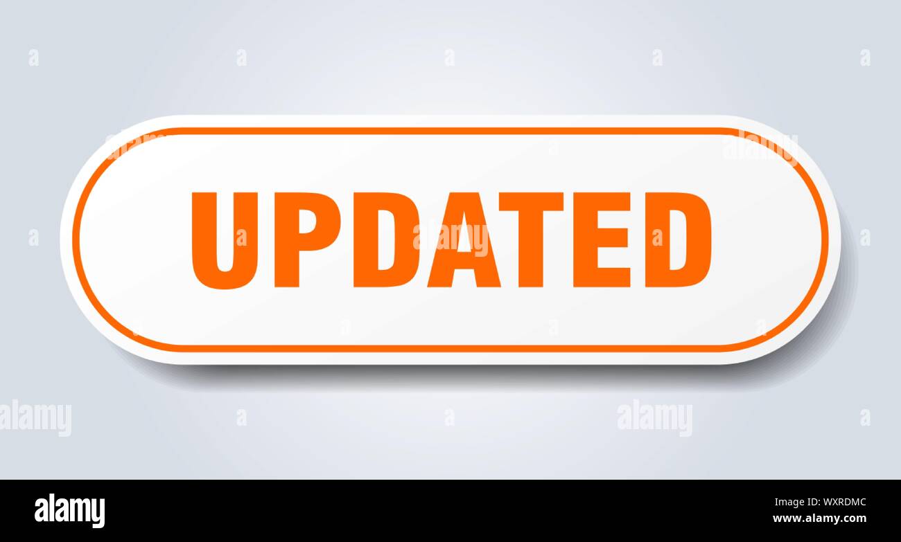 updated sign. updated rounded orange sticker. updated Stock Vector ...
