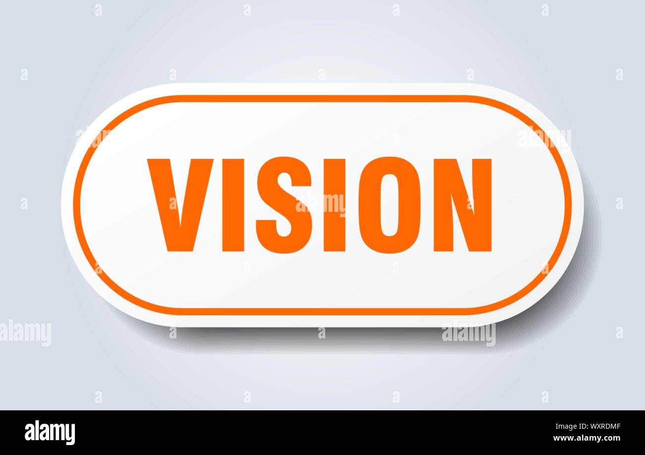 vision sign. vision rounded orange sticker. vision Stock Vector Image ...