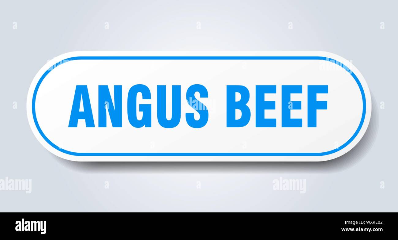 angus beef sign. angus beef rounded blue sticker. angus beef Stock ...