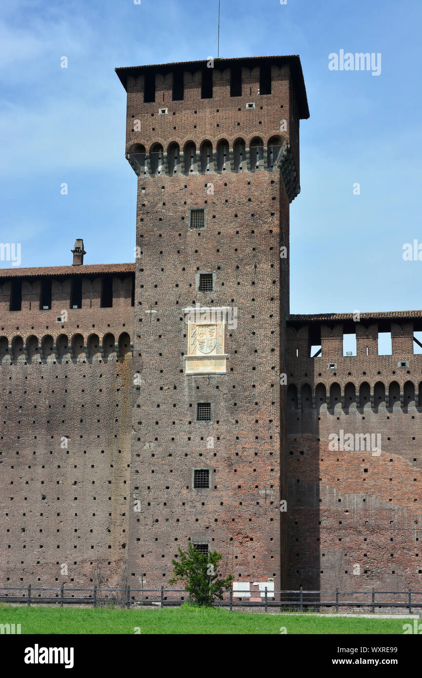 Sforza Castle, Castello Sforzesco, Milan, Milano, Italy, Europe Stock ...