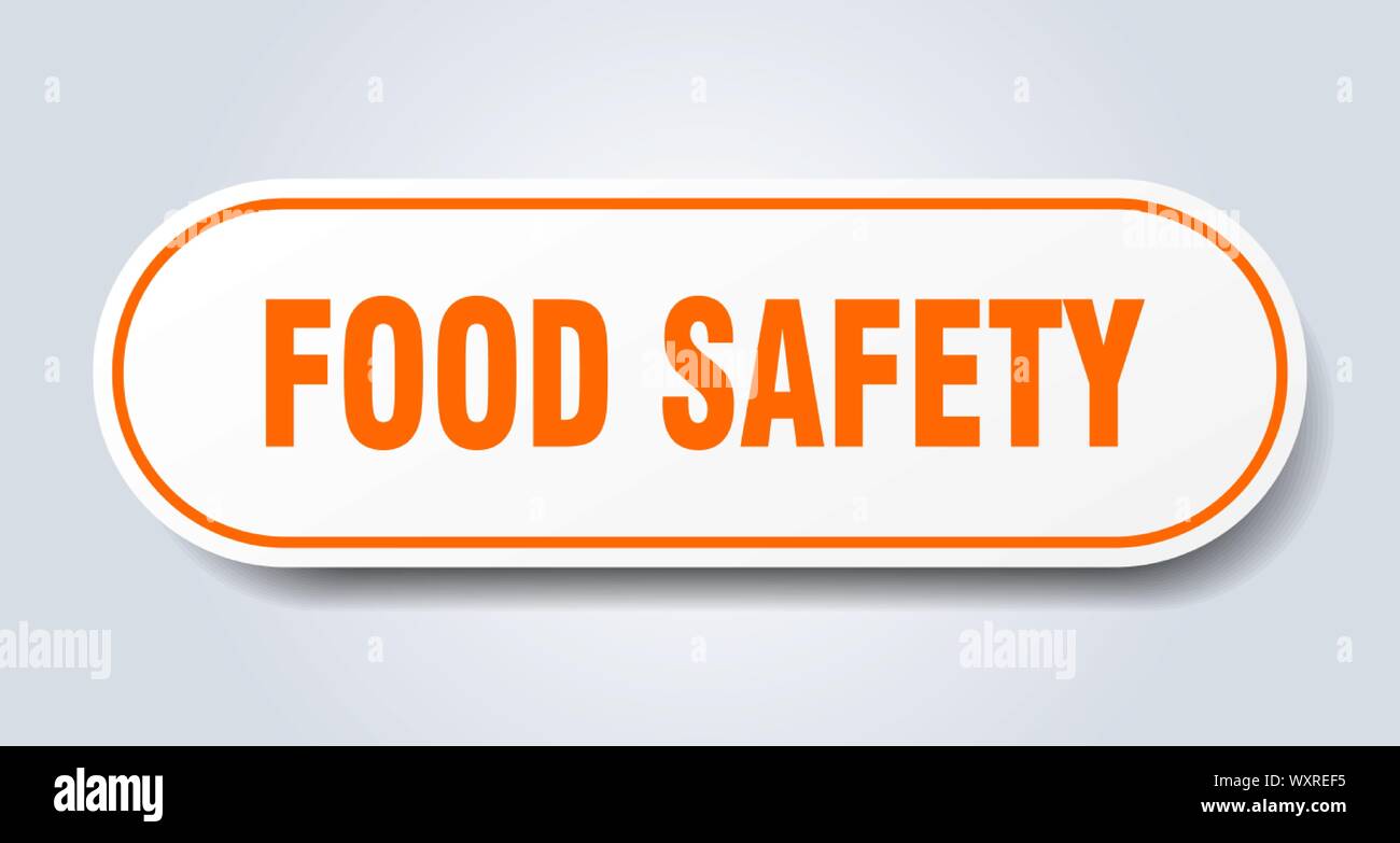 food safety sign. food safety rounded orange sticker. food safety Stock ...