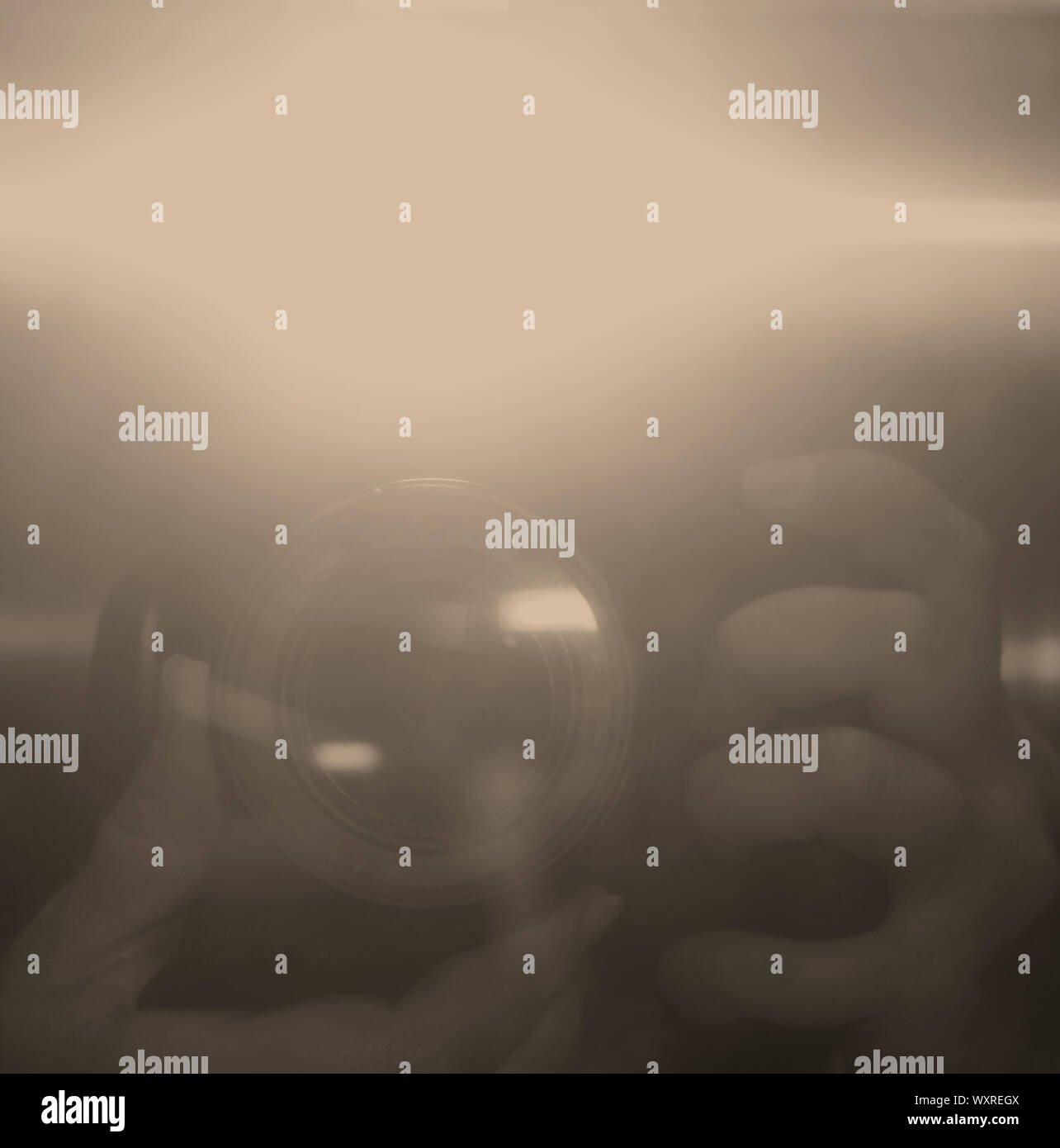 Photographer takes photo with flash. The concept of the work of the ...