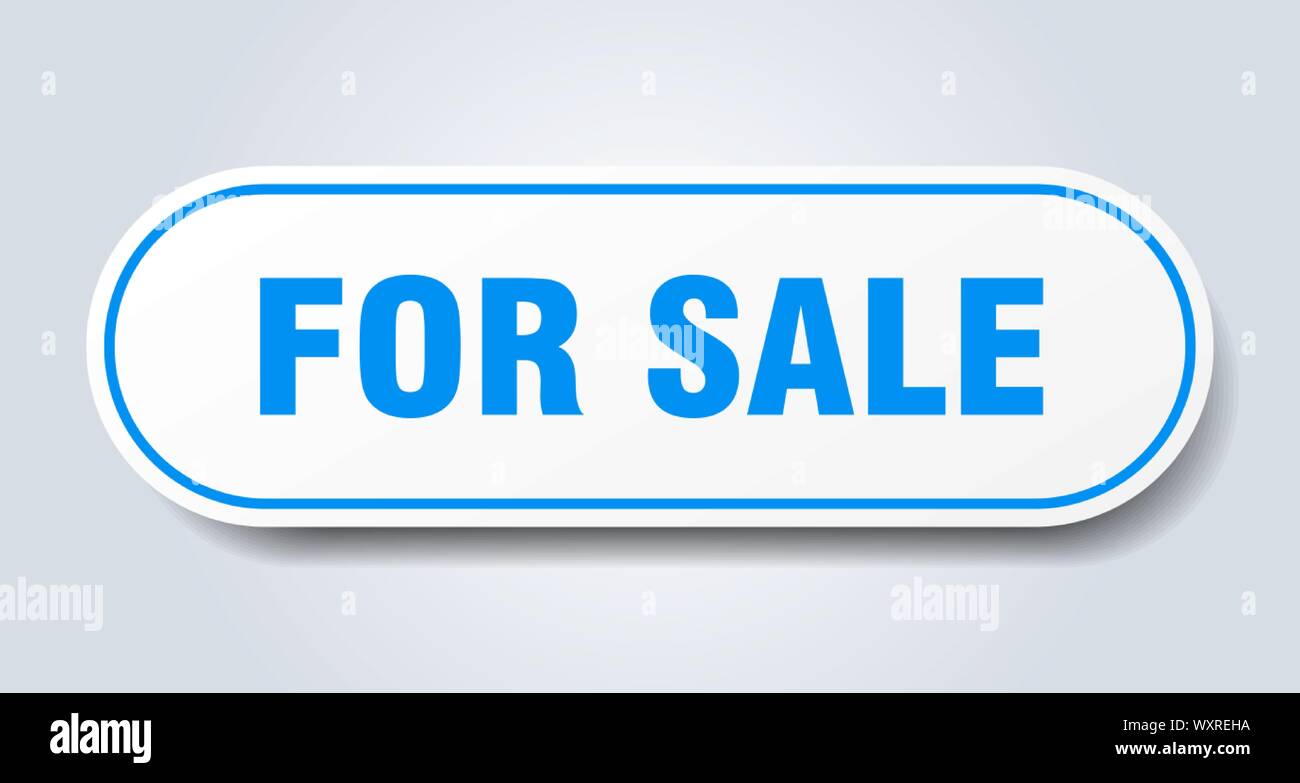 for sale sign. for sale rounded blue sticker. for sale Stock Vector ...