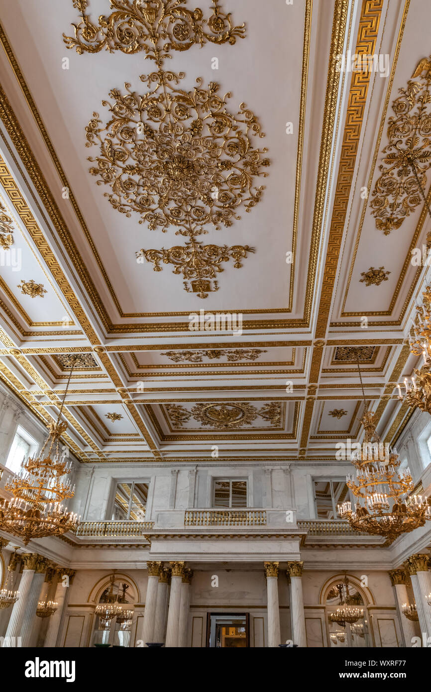 Gilded , gold, Interior of the Hermitage , Winter Palace, in Saint ...