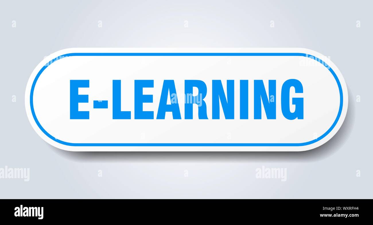 e-learning sign. e-learning rounded blue sticker. e-learning Stock ...