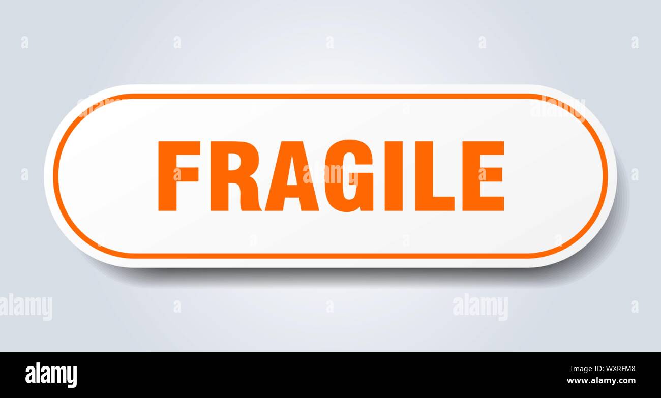fragile sign. fragile rounded orange sticker. fragile Stock Vector ...