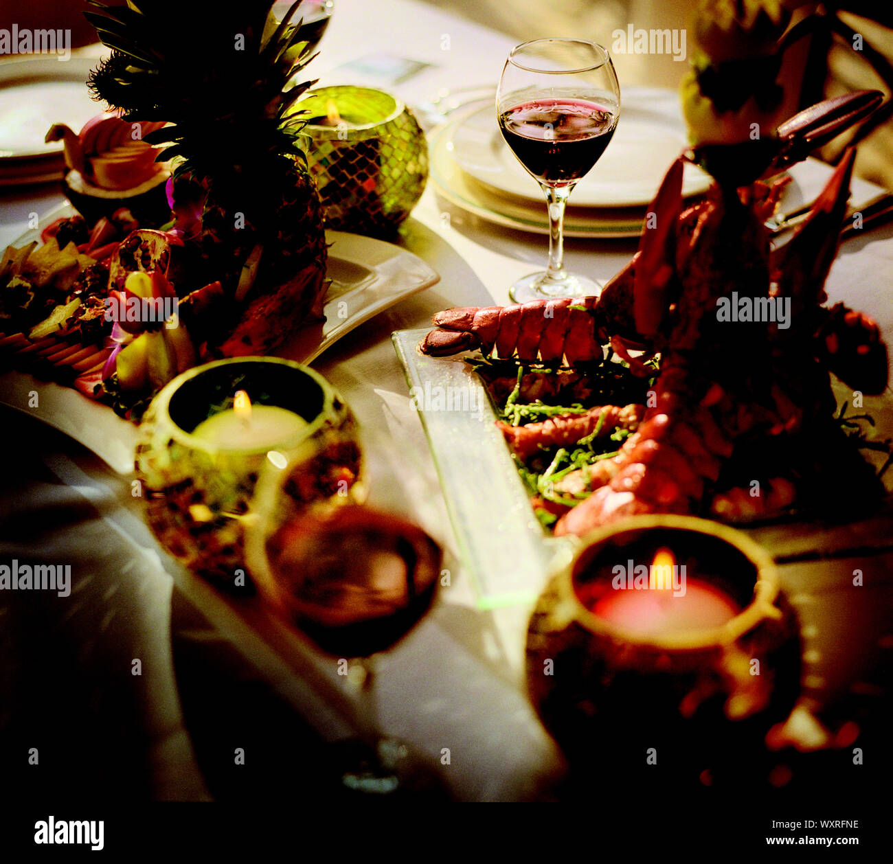 Candlelit gourmet setting hi-res stock photography and images - Alamy