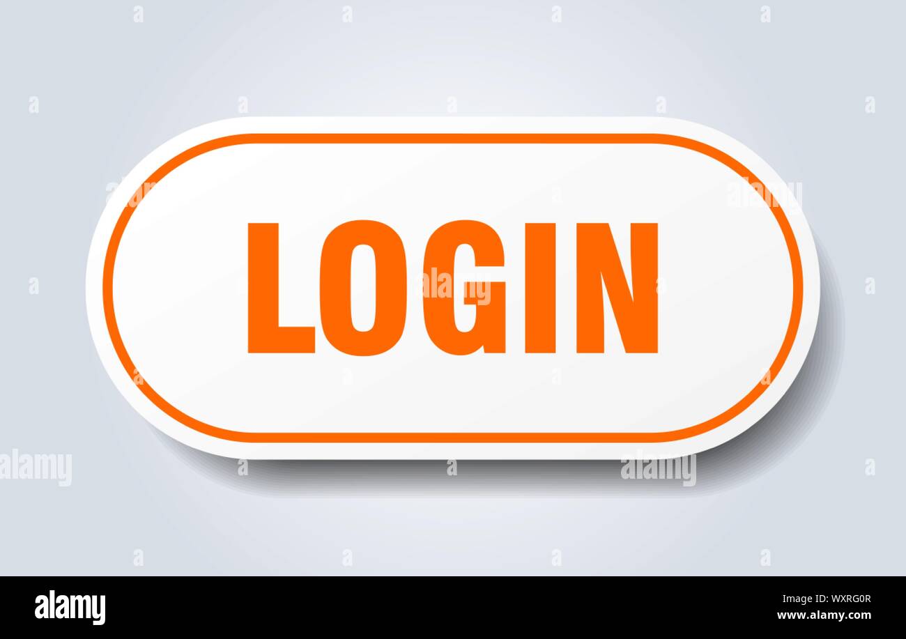login sign. login rounded orange sticker. login Stock Vector Image ...