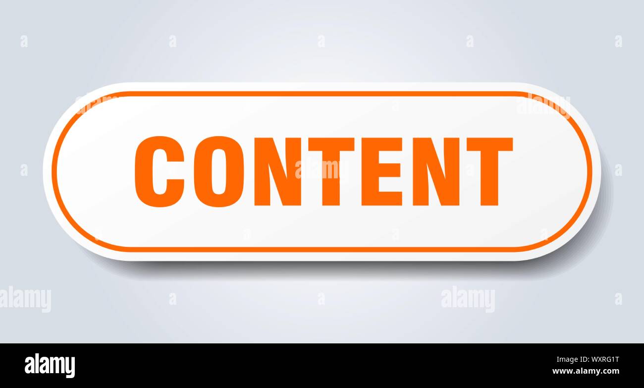 content sign. content rounded orange sticker. content Stock Vector ...