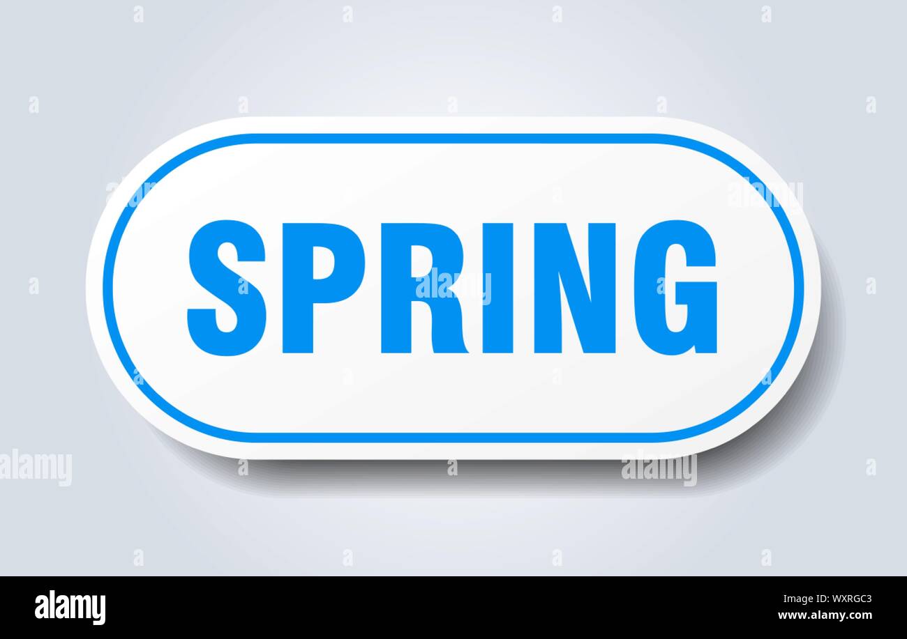 spring sign. spring rounded blue sticker. spring Stock Vector Image ...