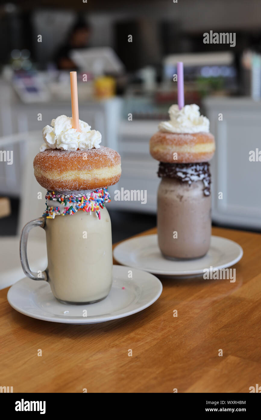 milkshake with donut on top Stock Photo - Alamy