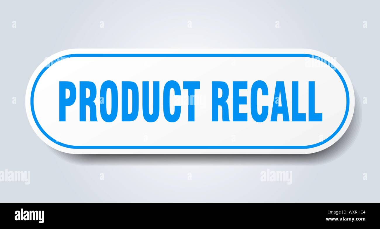product recall sign. product recall rounded blue sticker. product ...