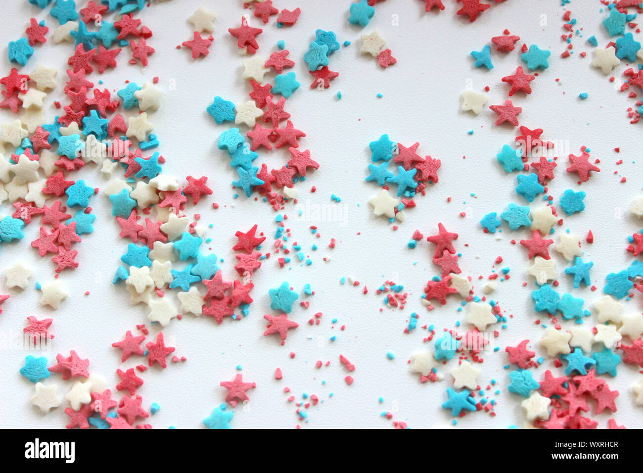 Sugar topping for cake, frame on a white background, free space for ...