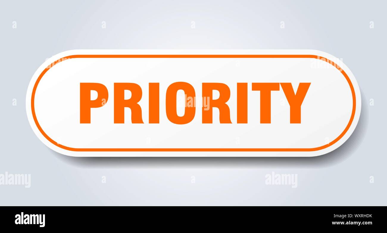 priority sign. priority rounded orange sticker. priority Stock Vector ...