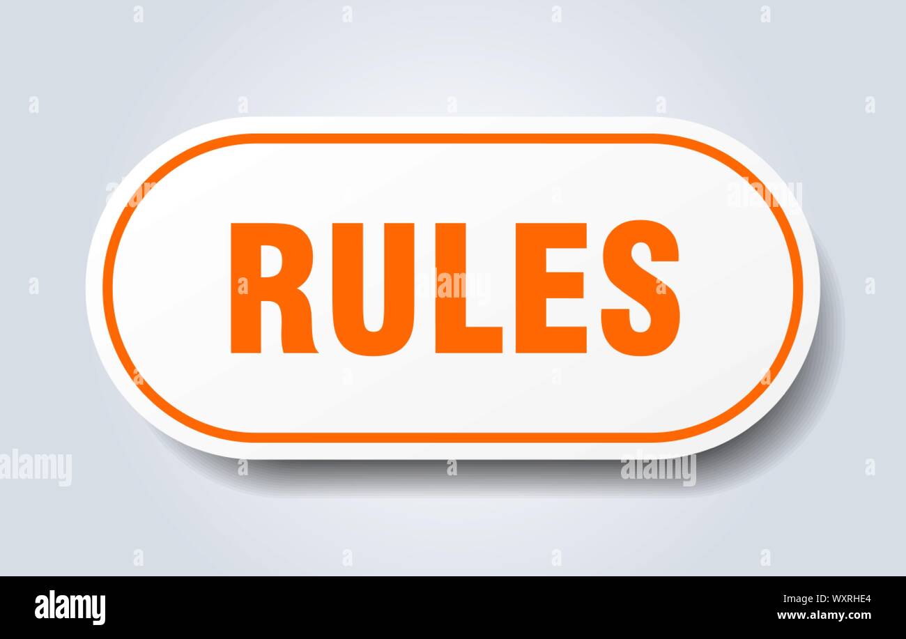 rules sign. rules rounded orange sticker. rules Stock Vector Image ...