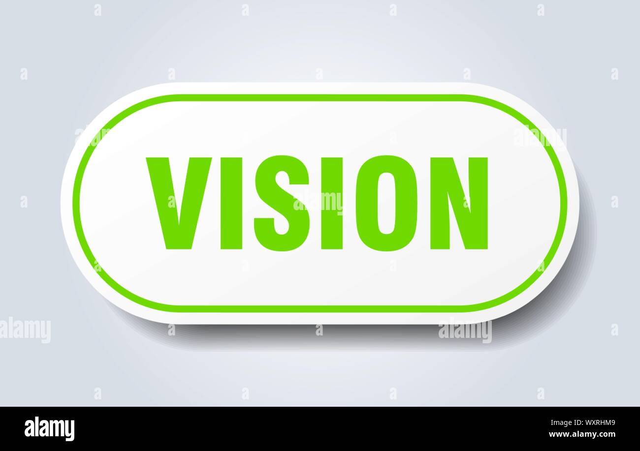 vision sign. vision rounded green sticker. vision Stock Vector Image ...