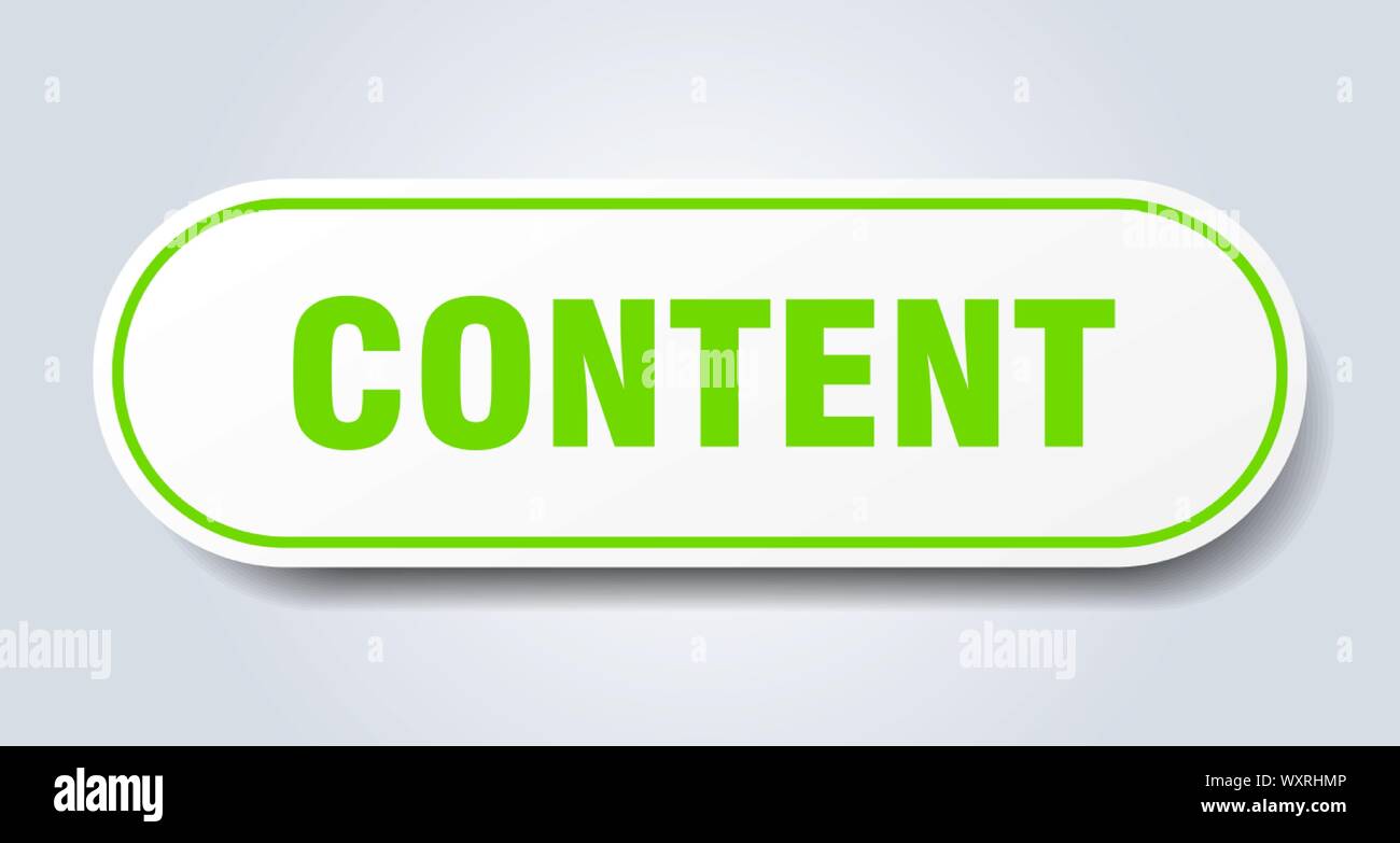 content sign. content rounded green sticker. content Stock Vector Image ...