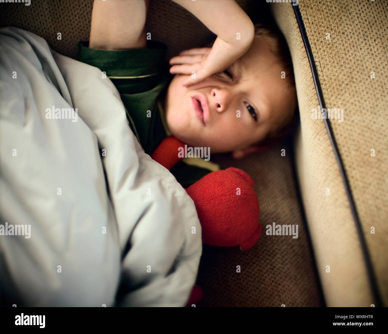 boy waking up from a nap Stock Photo - Alamy