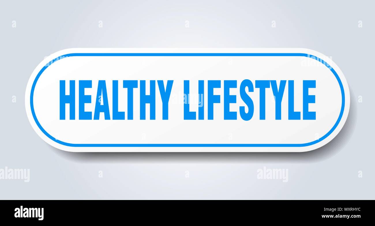 healthy lifestyle sign. healthy lifestyle rounded blue sticker. healthy ...