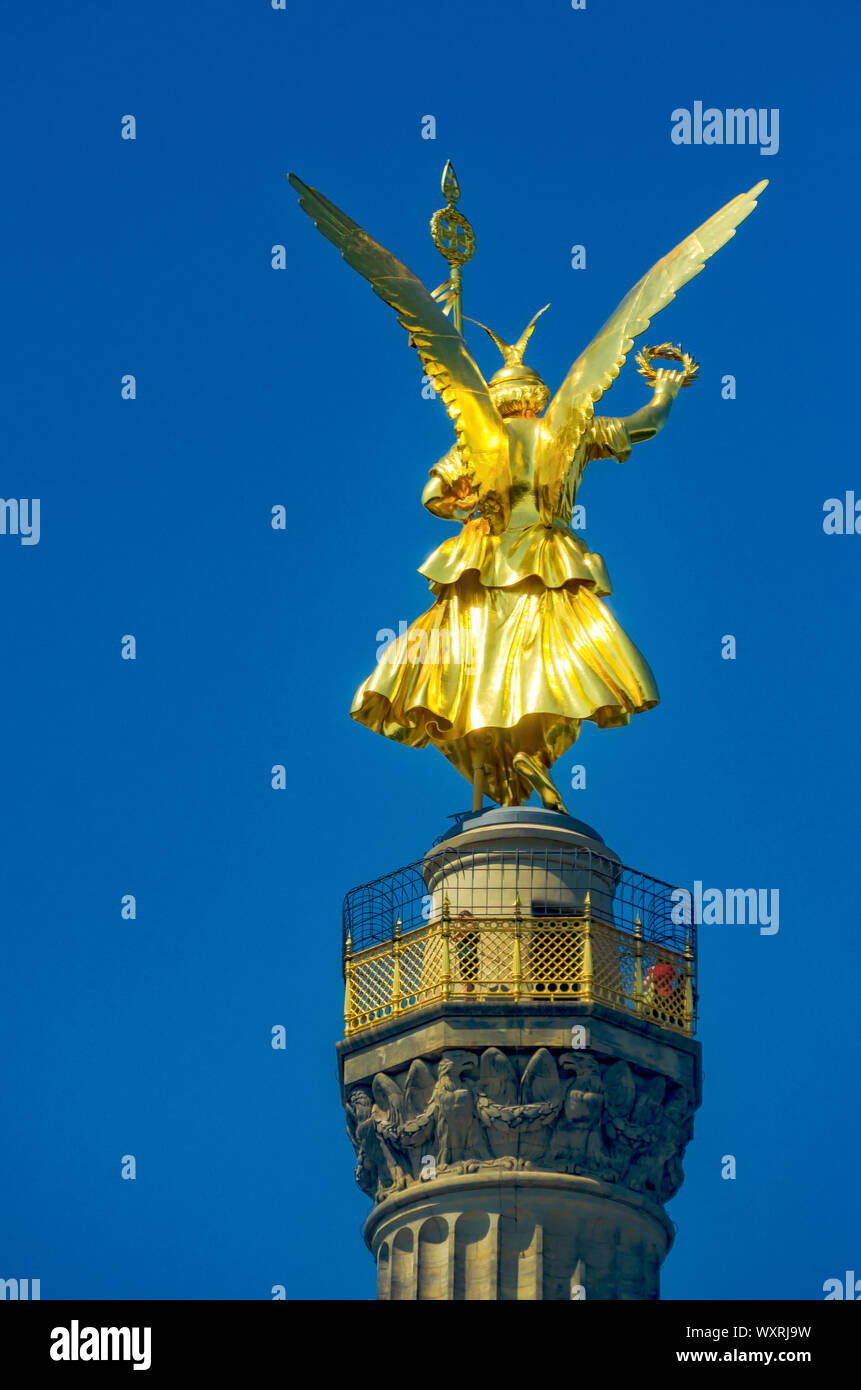 Berlin Victory Column (Siegessäule), a famous a monument in Berlin ...
