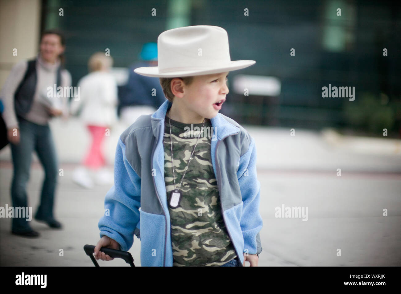 Young boy wearing a hat Stock Photo - Alamy