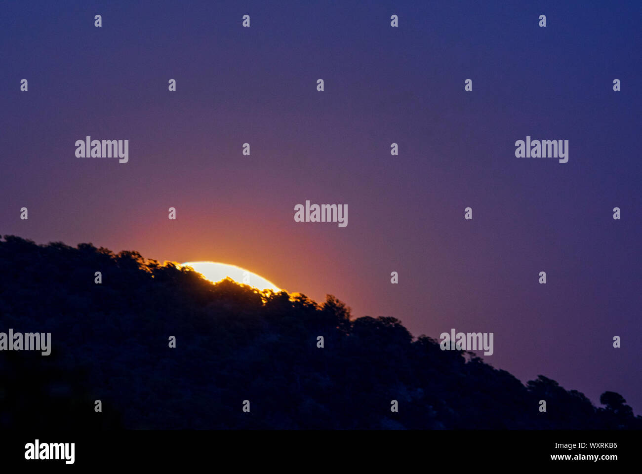 Harvest full moon rising over Rocky Mountains; Friday 13th; Salida ...