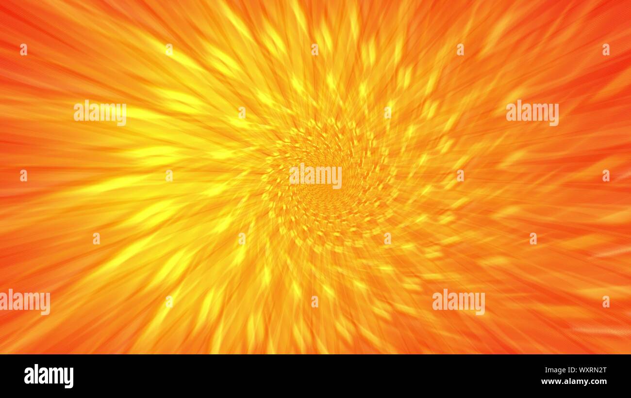 Abstract background with rays of yellow and red light. 3d illustration ...