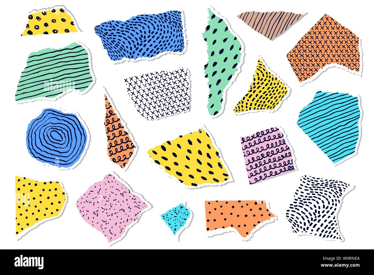 Set colorful torn paper hi-res stock photography and images - Alamy