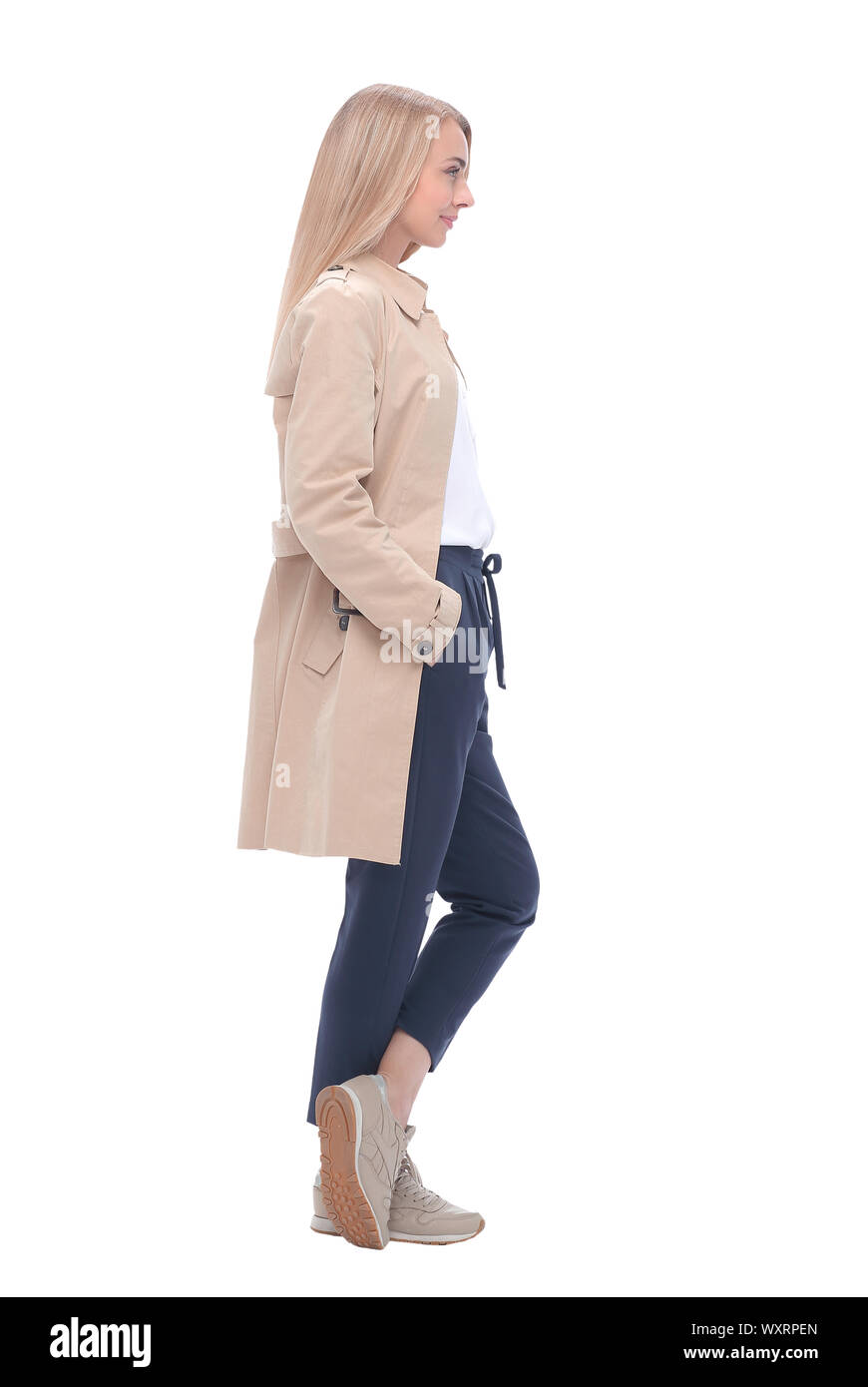 side view. modern business woman in casual clothes Stock Photo - Alamy