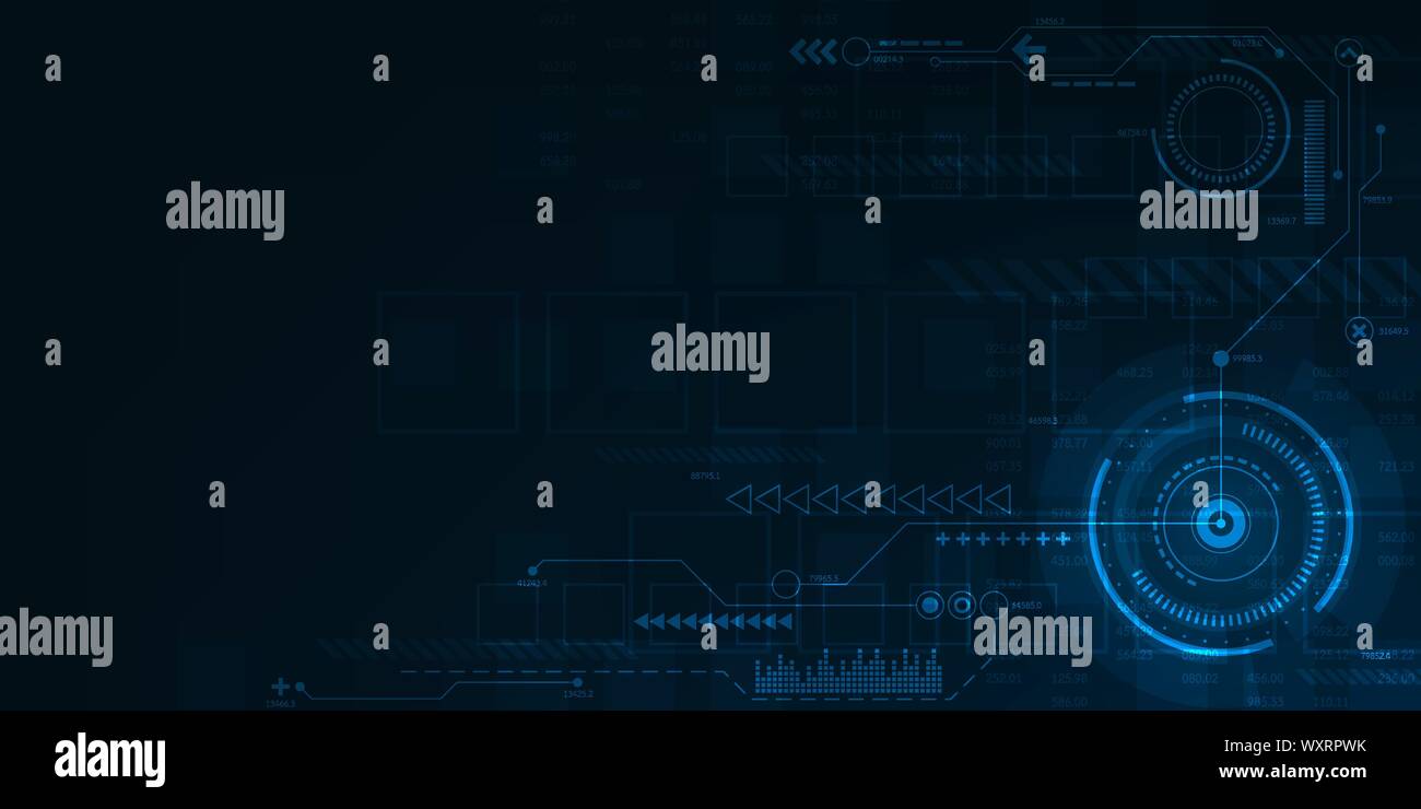 Digital operation interface on a dark blue background Stock Vector ...