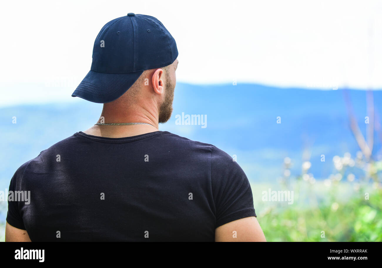thinking about future. man looking forward. achive success. future ...