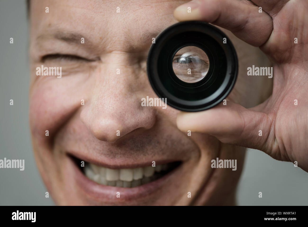 Person fish eye lens hi-res stock photography and images - Alamy