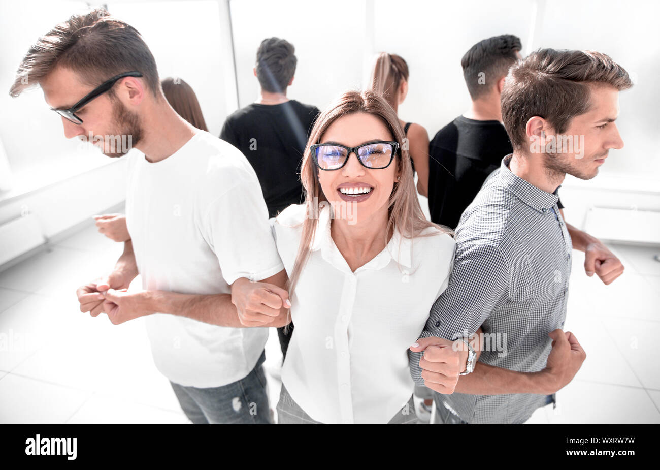 group of friends standing in a circle Stock Photo - Alamy