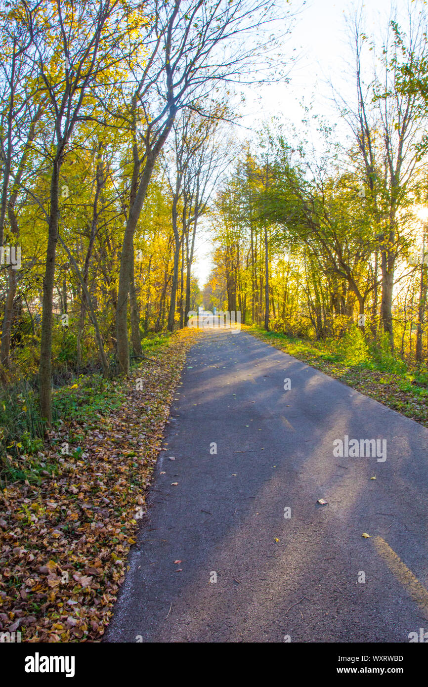 Bike Trail, Pottersburg Covered Bridge Park, Ohio Stock Photo - Alamy