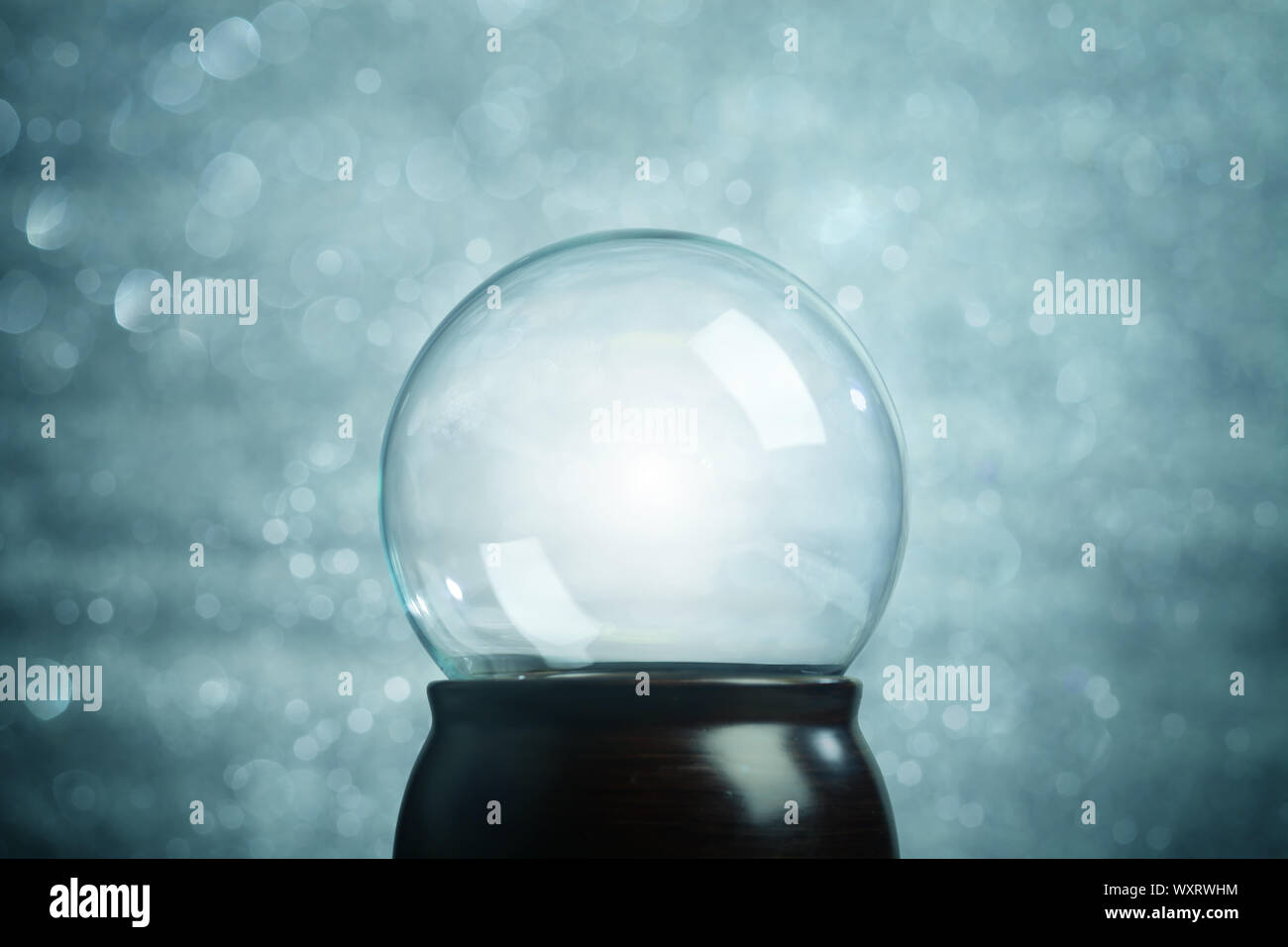 Empty snow globe Christmas background Stock Photo - Alamy