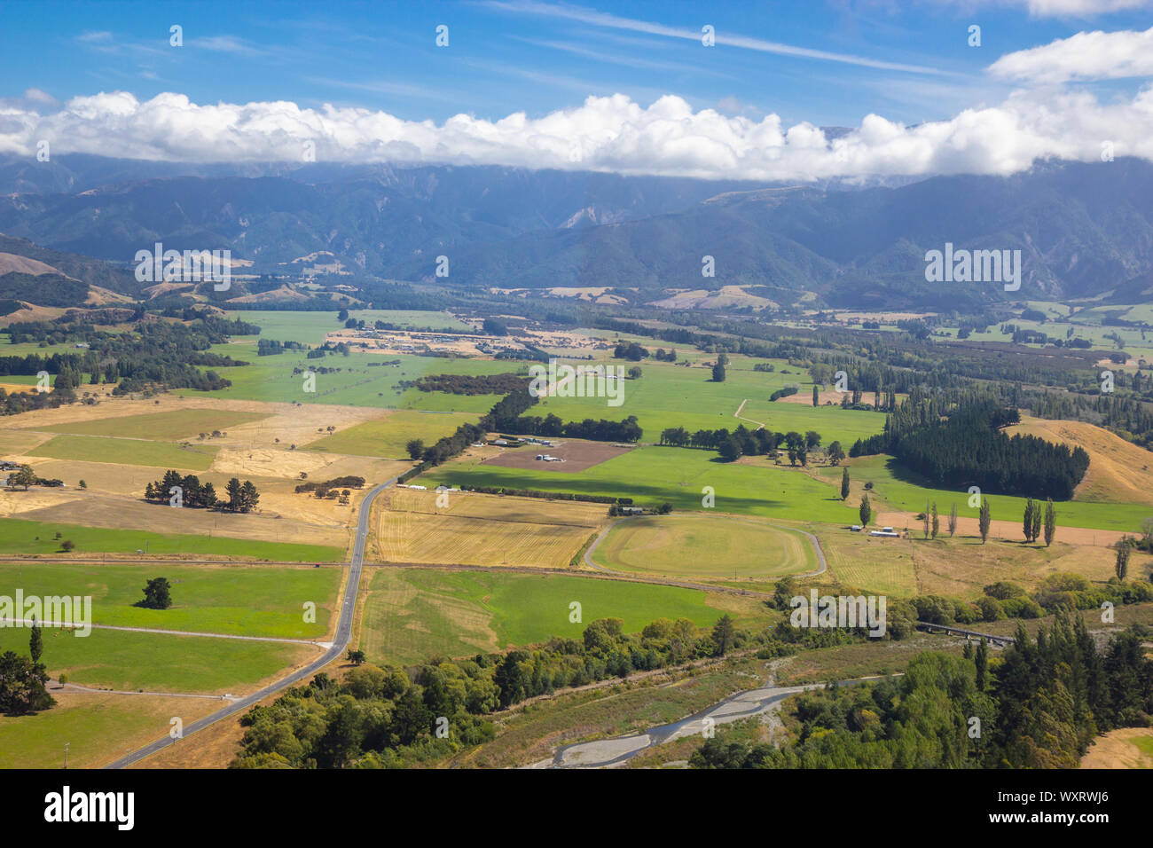 aerial view of countryside near Kaikoura, New Zealand Stock Photo - Alamy