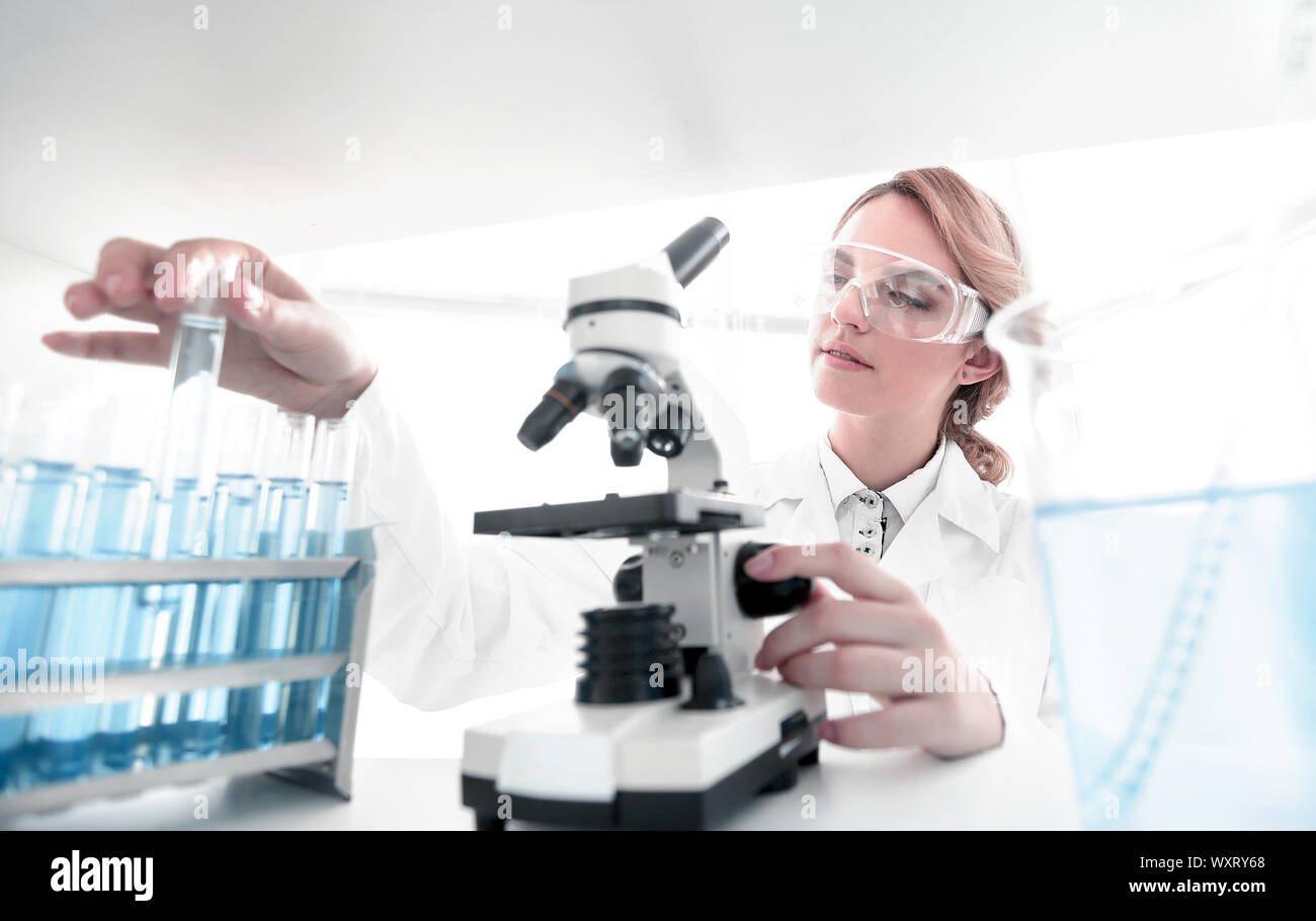 closeup.portrait of doctor biologist in the lab Stock Photo - Alamy