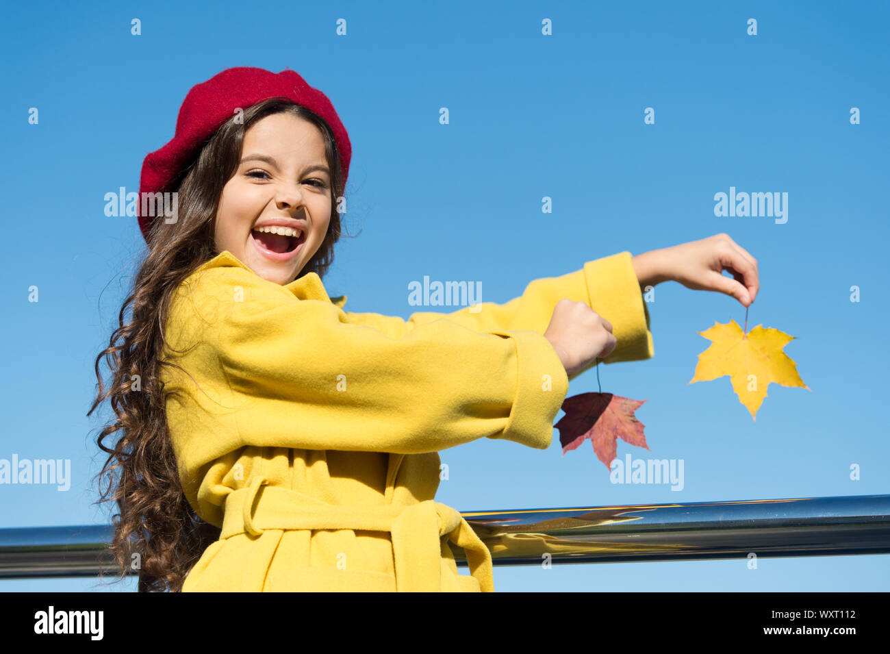 Autumn bucket list for children. Clear sky and good weather. Inspiring ...