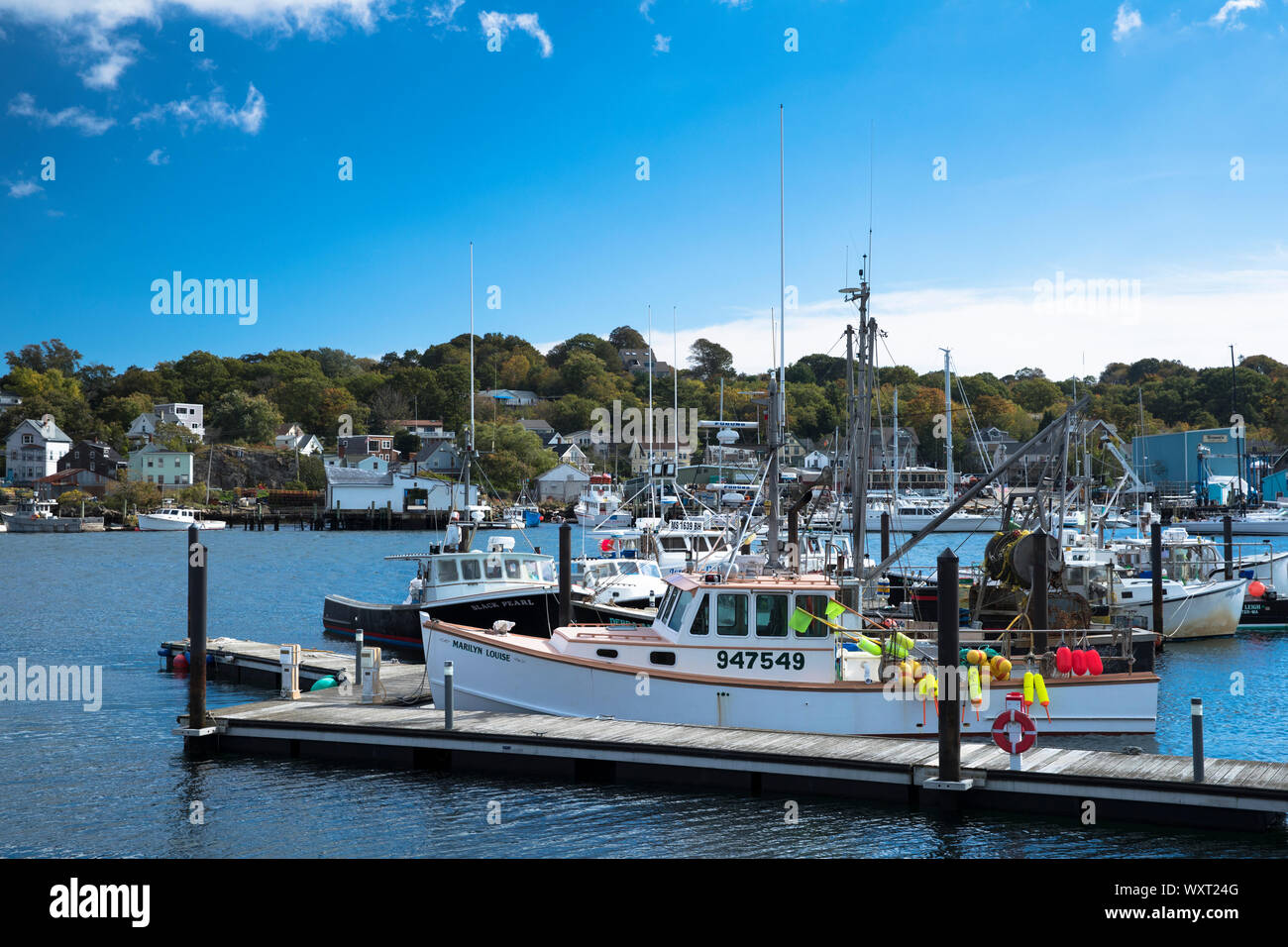 Fishermen's boats at Gloucester Harbor on the North Shore of the West ...