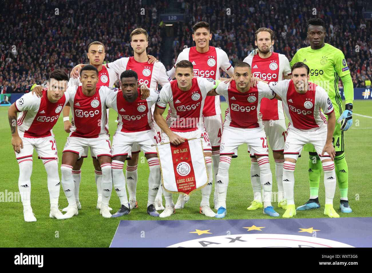 September 17, 2019: AMSTERDAM, NETHERLANDS - SEPTEMBER 17, 2019: Ajax ...